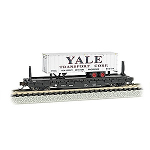 Bachmann 52'6" Flat Car with 35' Ribbed Piggyback Trailer - ATLANTIC COAST LINE with YALE TRAILER - N Scale