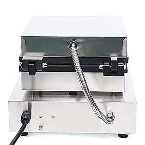 110V 1750W Commercial Waffle Maker 4Pcs Nonstick Electric Waffle Machine Temperature and Time Control Stainless Steel Rectangle Waffle Maker Waffle Iron for Bakeries Snack Bar Family Restaurant