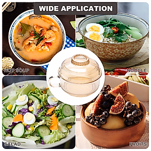 jojofuny Glass Noodle Bowl Japanese Soup Bowl Clear Food Bowl with Handle Microwave Safe Ramen Bowl Fruit Salad Cereal Dish Bowl Coffee