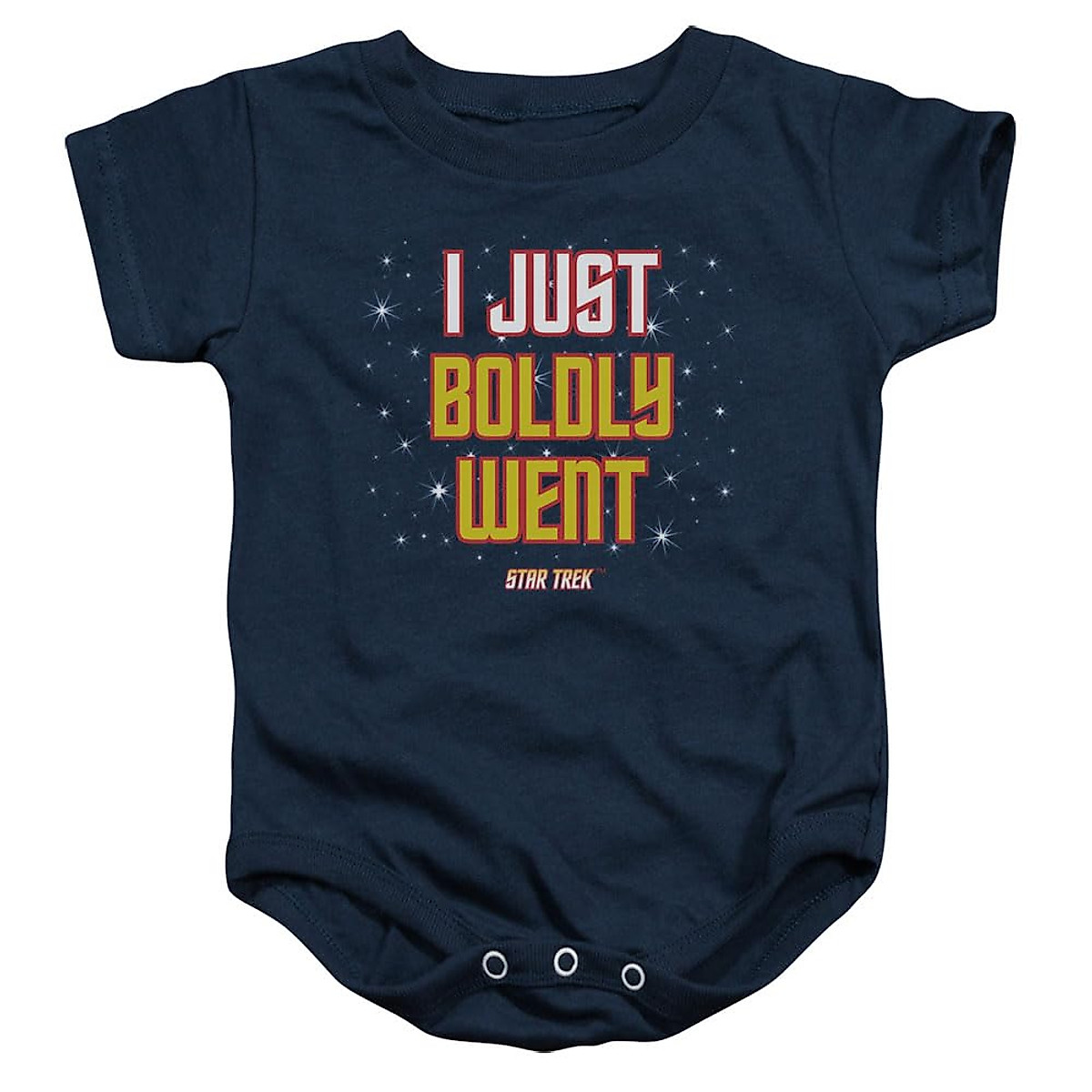 Popfunk Star Trek I just Boldly Went Baby Onesie Bodysuit (6 mos) Navy