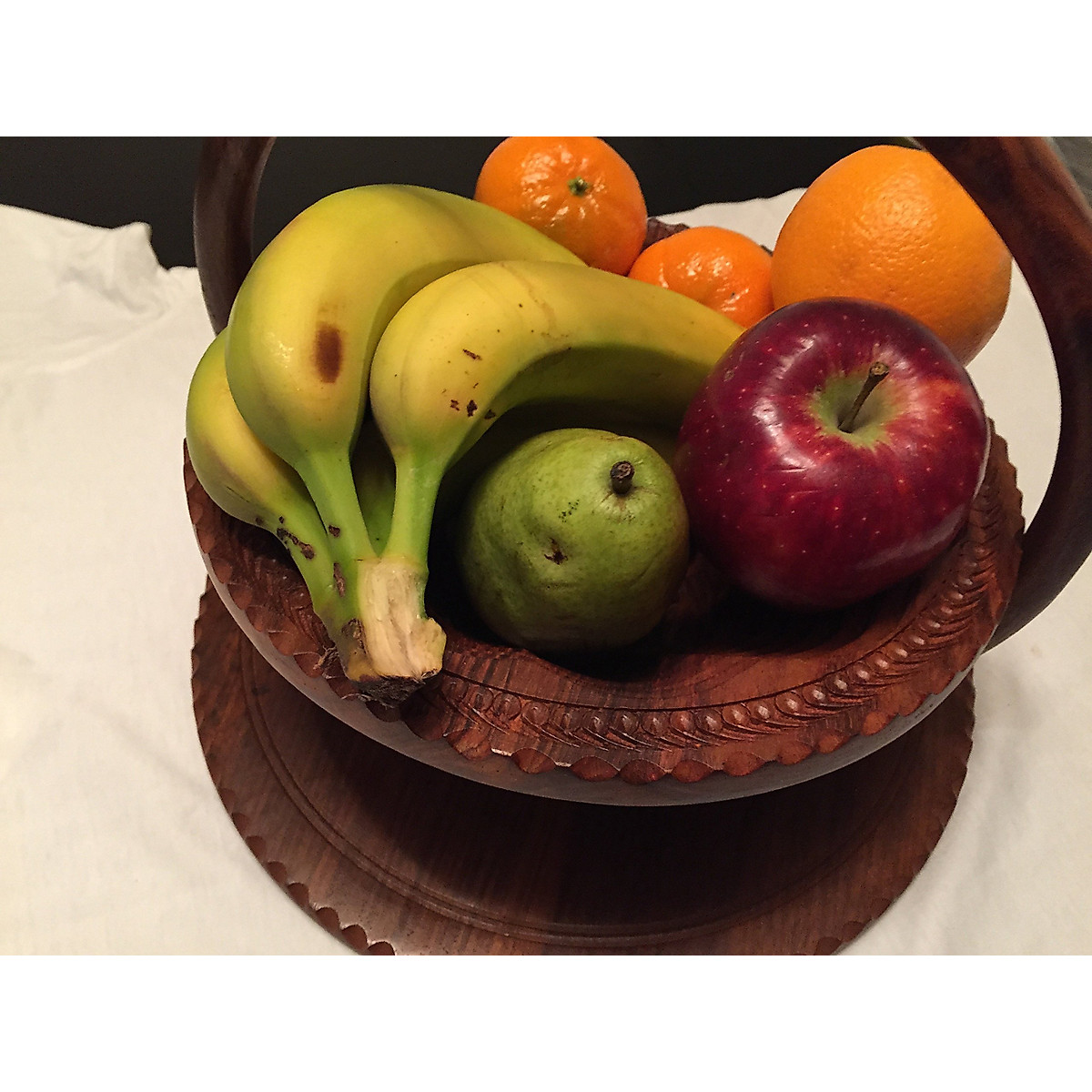 Special DAY Wedding LOVE Gift Wooden Collapsible Fruit Basket (12"x12"x12") Elegant Wooden Foldable Fruit Basket Circular Hand Crafted Valentine Day Gift
