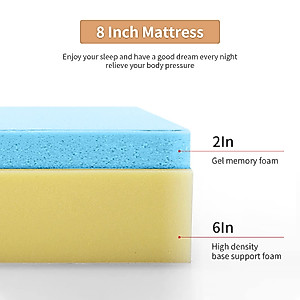 PayLessHere 8 Inch King Gel Memory Foam Mattress Fiberglass Free/CertiPUR-US Certified/Bed-in-a-Box/Cool Sleep & Comfy Support