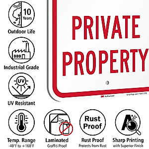 SmartSign - K-1667-EG-12x18-D2 "No Parking - Private Property" Sign | 12" x 18" 3M Engineer Grade Reflective Aluminum