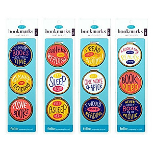 Just Clip it! Quote Bookmarks - (Set of 3 clip over the page markers) - I'LL STAY UP FOR MORE CHAPTER, BOOK Nerd, Heart BOOKS. Funny Bookmark Set of all ages. Adults Men Women Teens & Kids