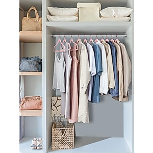 Smartor Pink Velvet Hangers - 50 Pack, Felt Hangers Non Slip Rose Gold Velvet Hangers, Heavy Duty Felt Hanger Flocked Hangers as Coat Hangers, Suit Hangers - Heavy Duty Clothes Hangers Velvet - Pink