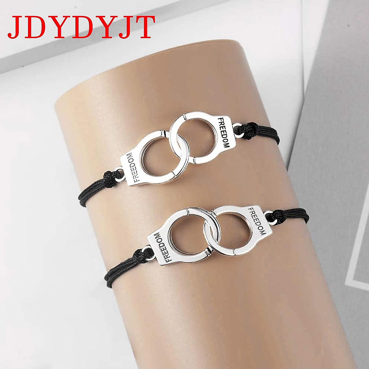 YJT Partners in Crime Handcuff Bracelets for 2 Best Friend BFF Bracelets Women Friendship Bracelets for Couples Mom Mother and Daughter