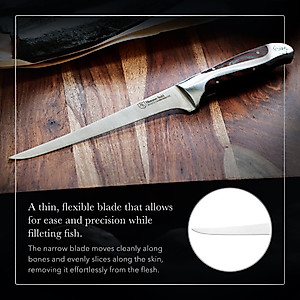 Hammer Stahl 9-Inch Fillet Knife | German Forged High Carbon Steel Fishing Knife | Flexible Kitchen Knife For Filleting, Boning, Trimming & Slicing | Ergonomic Quad-Tang Pakkawood Handle & Gift Box