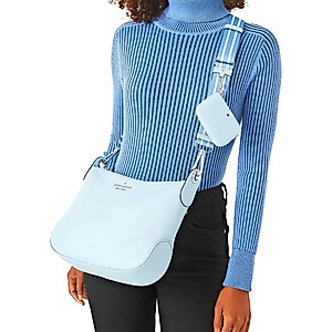 Kate Spade Rosie Crossbody Bag Zip Pouch Pebbled Leather In ocean fog