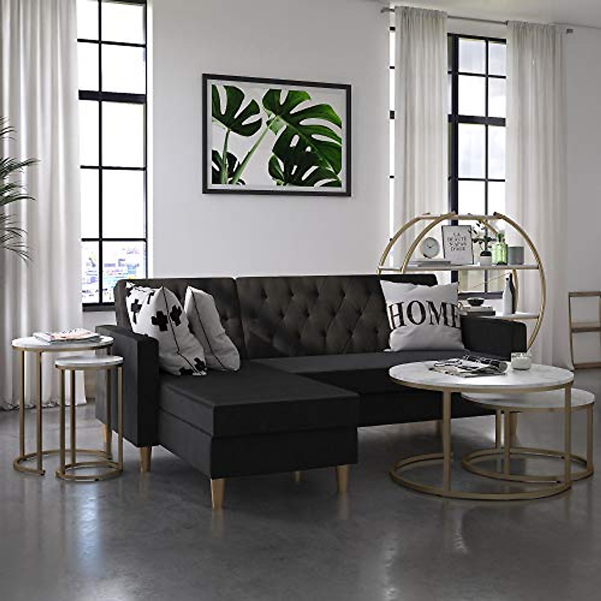 CosmoLiving by Cosmopolitan Bookcase, White Marble