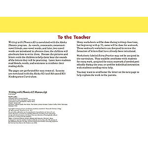 Writing With Phonics K5 Manuscript - Abeka 5 Year Old Kindergarten Manuscript Phonics Penmanship Student Work Book