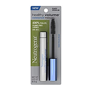 Neutrogena Healthy Volume Lash-Plumping Waterproof Mascara, Volumizing and Conditioning Mascara with Olive Oil to Build Fuller Lashes, Clump-, Smudge- and Flake-Free, Black/Brown 08, 0.21 oz