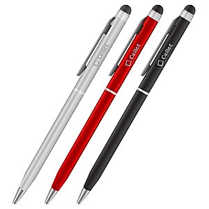 PRO Stylus Pen for Bose SoundSport Free with Ink, High Accuracy, Extra Sensitive, Compact Form for Touch Screens [3 Pack-Black-Red-Silver]