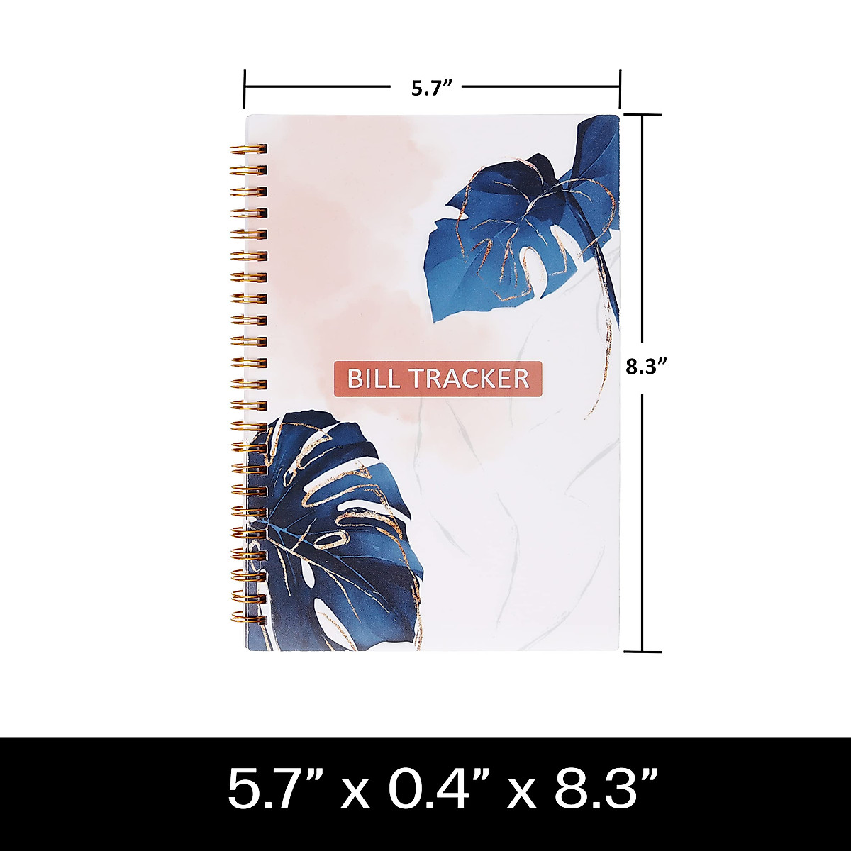 Miru Bill Payment Tracker. A5 Notebook Bill Planner with Spiral Binding and Back Pocket – Home Finance & Monthly Bill Payment Organizer, Logbook