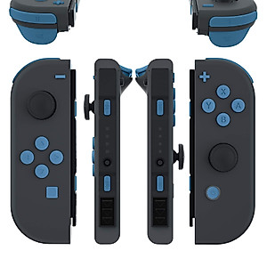 eXtremeRate DIY Full Set Buttons for Nintendo Switch & Switch OLED, Custom Replacement Buttons for JoyCon, ABXY Direction Keys SR SL L R ZR ZL + - Home Capture Trigger Buttons Springs - Airforce Blue