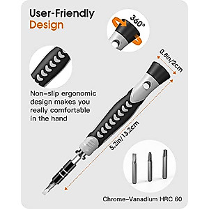 RARTOP Upgraded Precision Screwdriver Set, 130 in 1 with 120 bits Repair Tool Kit, Magnetic Screwdriver Set with mini built-in box for Electronics iPhone Jewelers Game Console Passion Orange