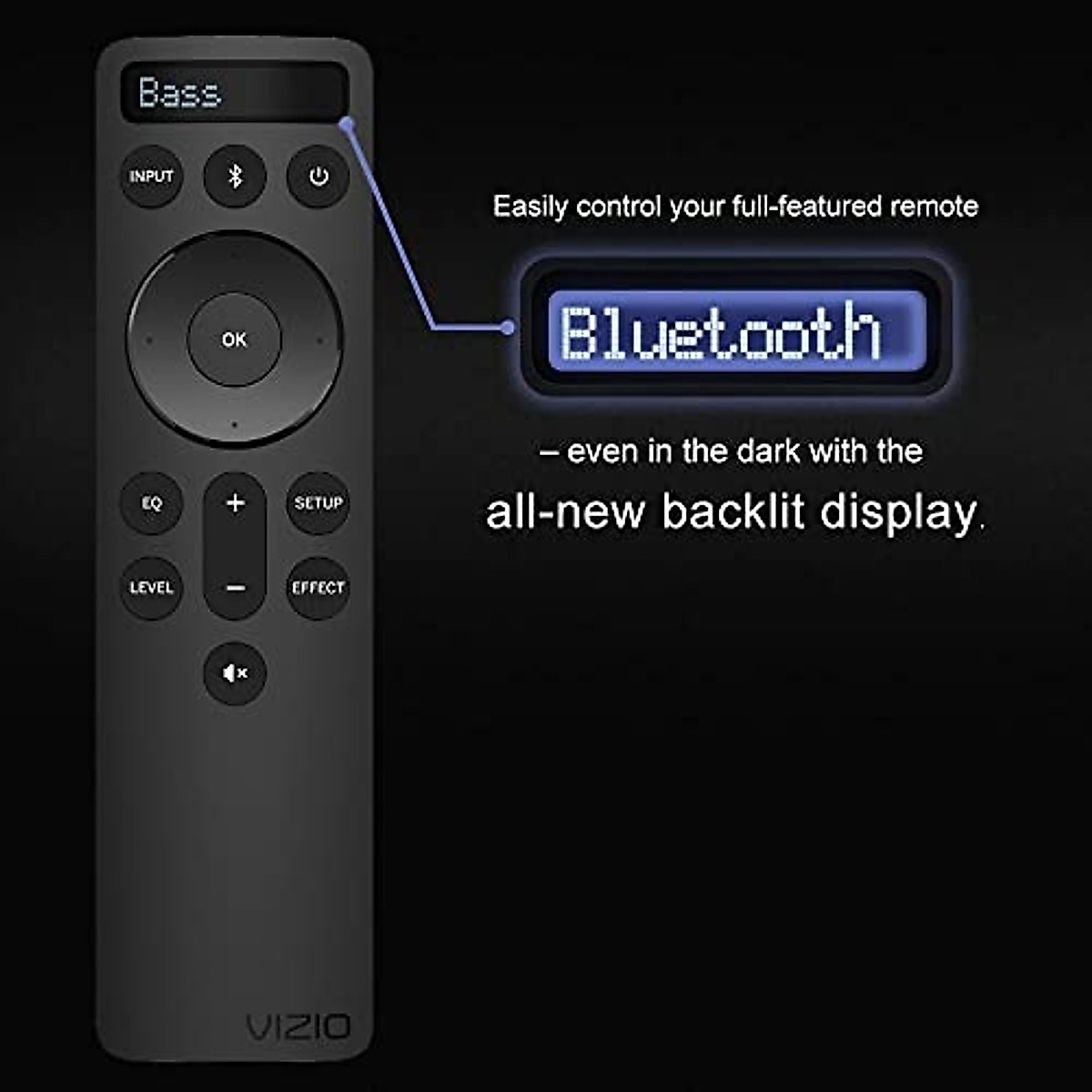 OEM Replacement Bluetooth Backlit Display Sound Bar Remote Controller for Vizio 2.1 5.1 Home Theater Sound Bar, Vizio Channel Soundbar System and Vizio M V P Series Home Audio Sound System