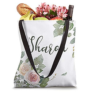 Sharon Personalized Name Watercolor floral Gift Present Tote Bag
