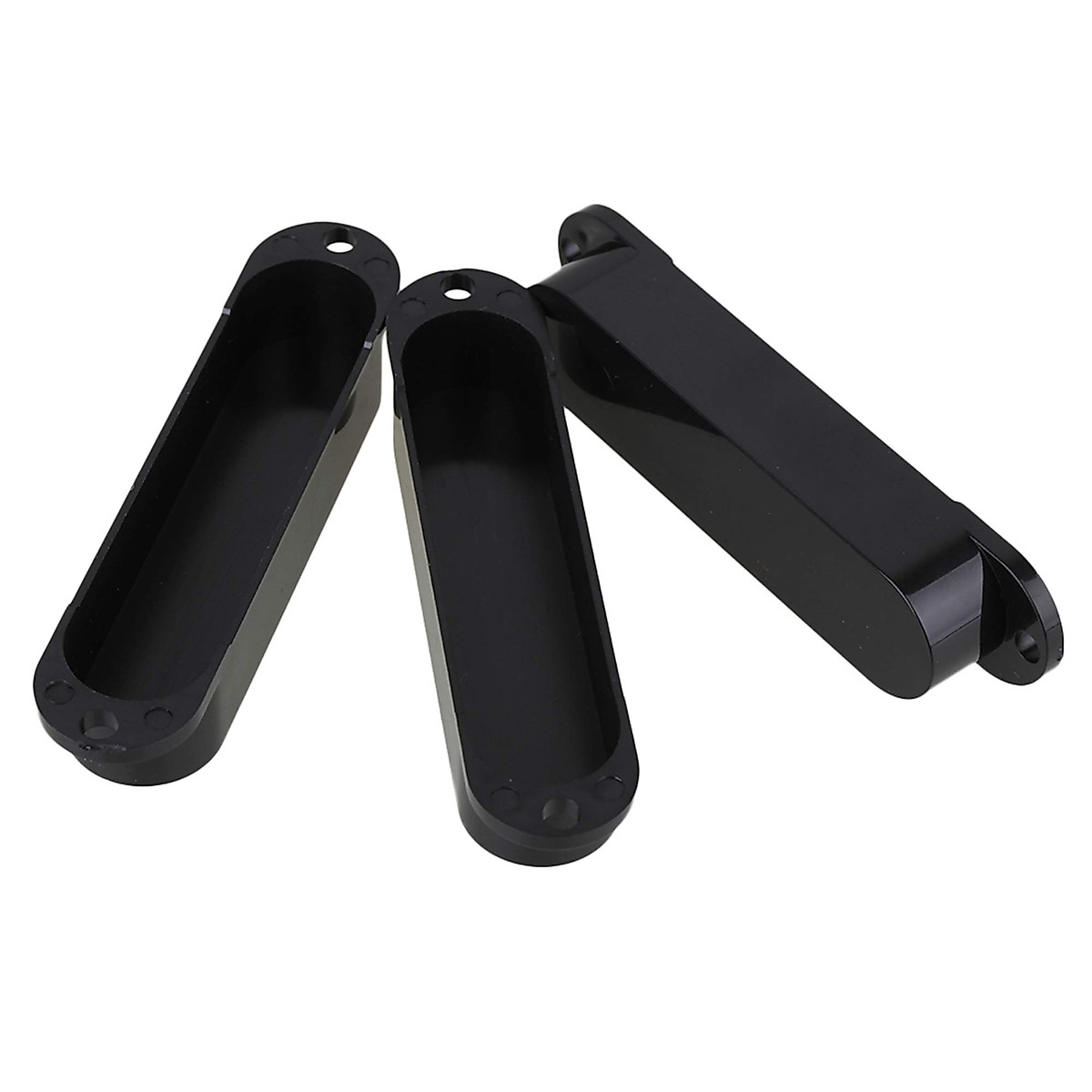 Lovermusic 82mm Black Plastic Closed Shell Electric Guitar Single Coil Pickup Covers Pack of 3