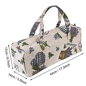 Zerodis Handmake Bag Knitting Needles Storage Bag Fabric Crafts Sweater Sewing Needles Organizer Bag Household (Flower)