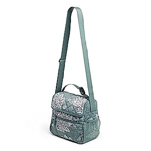 Vera Bradley Women's Performance Twill Crossbody Lunch Tote, Tiger Lily Blue Oar, One Size