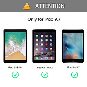 OMOTON 3 Pack Screen Protector for iPad 6th 5th Generation, Tempered Glass Screen Protector Compatible with Apple iPad Pro 9.7 / iPad Air 2 / iPad Air 9.7 Inch with Alignment Frame, Case Friendly