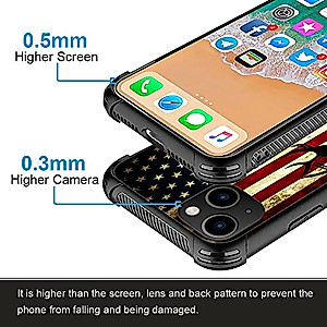 Hensuske Case Compatible with iPhone 13 Mini,American Flag Buck 13 Mini Cases for Boys Men,Fashion Patterns Non-Slip Shock Absorption Soft TPU Bumper Cover Case Compatible with iPhone 13 Mini 5.4 inch