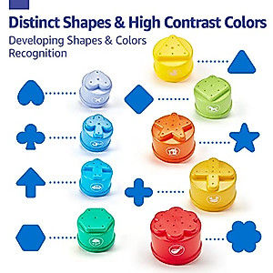 Stacking Toys for Toddlers 1-3 - Stacking Cups - Montessori Toys Baby Toys for 1 Year Old Toys for Boys Girls Toddler Toys Age 1-2 Numbers Shapes Patterns Learning Toys One Year Old Boy Birthday Gift