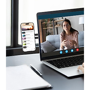 CloudValley Magnetic Phone Holder for Laptop Designed for iPhone 14 / 13 / 12 Series MagSafe, Adjustable Phone Monitor Side Mount, Slim Portable Foldable Computer Expansion Bracket (Black)