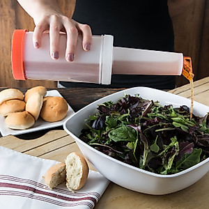 Carlisle FoodService Products Stor N' Pour Plastic Easy Pour Set, Pour Spouts, Bar Supplies with Complete Unit for Bar, 1 Quart, Orange