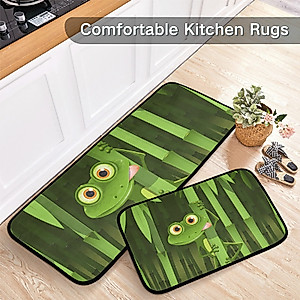 SUABO Kitchen Mat Set of 2 Pieces, Vintage Rooster Kitchen Rug for Floor, Non Slip Kitchen Carpet Standing Mats