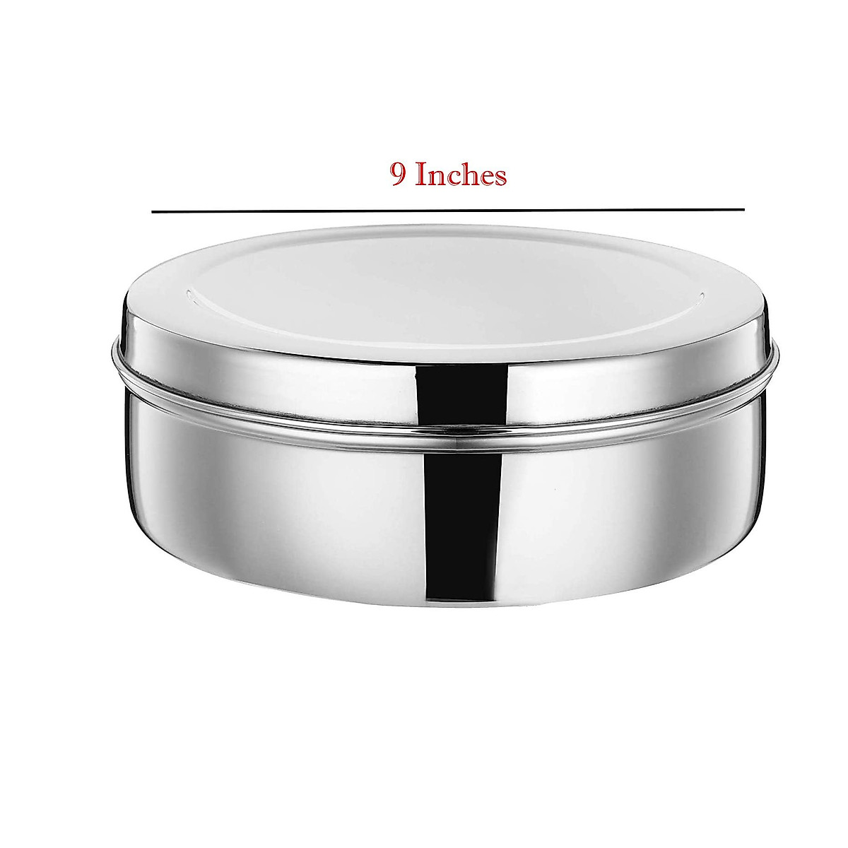 ARTISENIA Stainless Steel Spice Container Masala Box 7 Containers and 2 Small Spoon Masala Box Indian Masala Dabba - 7.5 Inch Diameter