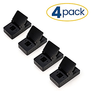 eXuby Jaws Extra Large Rat Traps (4 Pack) - Kills with Powerful Steel Spring - Setup in Seconds - Wash & Reuse Over & Over - Hands Free Disposal - No Harmful Poisons - Quick & Easy Bait Loading