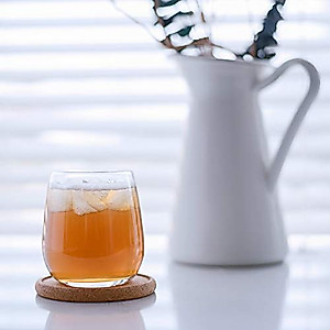 Cork Coasters for Drinks Absorbent Set 10 PCS, 3.9" Diameter