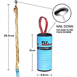 Dwcom 20 Pack Sticky Fly Traps Hanging, Fly Paper Strips Fly Ribbon Catcher Gnat Mosquito for House, Kitchen, Bullpen, Stable, Pasture