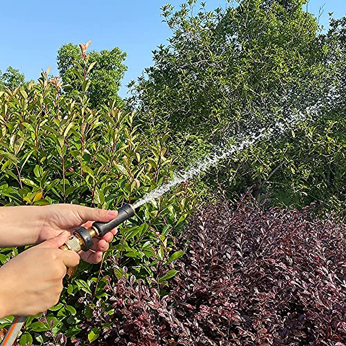 VLAY Garden Hose Simple Nozzle, Durable Water Hose Nozzle, Solid Heavy Brass, Adjustable Twist Hose Nozzle, Suitable for Garden,1Pack (8823)