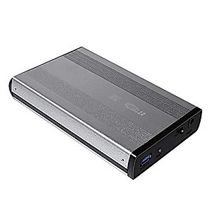 3.5 inch HDD External Case USB 2.0 to SATA External 3.5 Hard Drive Enclosure Disk for 3.5 SATA HDD External Storage Box with Aluminum Case (USB2.0-Silver)