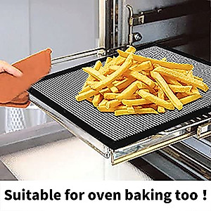 Grill Mesh Mat Set of 3 - Heavy Duty BBQ Non-stick Cooking Sheet Liners Reusable Teflon Barbecue Grilling Net for Outdoor Smoker, Pellet, Gas, Charcoal Grills - 11.8x13.8