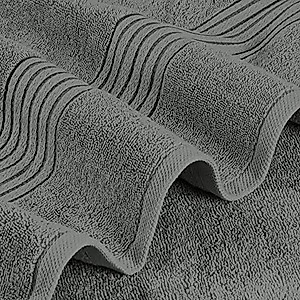 Utopia Towels Bundle of 10 Premium Hand Towels & Bath Towels - 6 Pack Large Hand Towels, 16"x28" - 4 Pack Luxurious Bath Towels, 27"x54" - 600 GSM Ultra Soft Towels (Grey)