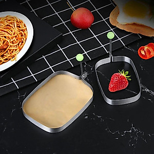 Egg Rings, Stainelss Steel Egg Cooking Rings, Rectangle Crumpet Ring Mold, Pancake Mold For Frying Eggs And Omelet(S)