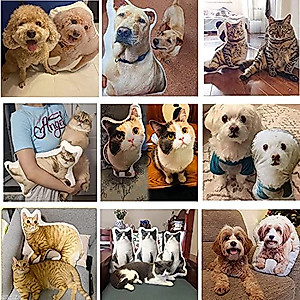 Wucidici Custom Pet Pillow,12" Personalized Photo Shaped Dog Cat Pet Pillow Gift(Double Side Printing)