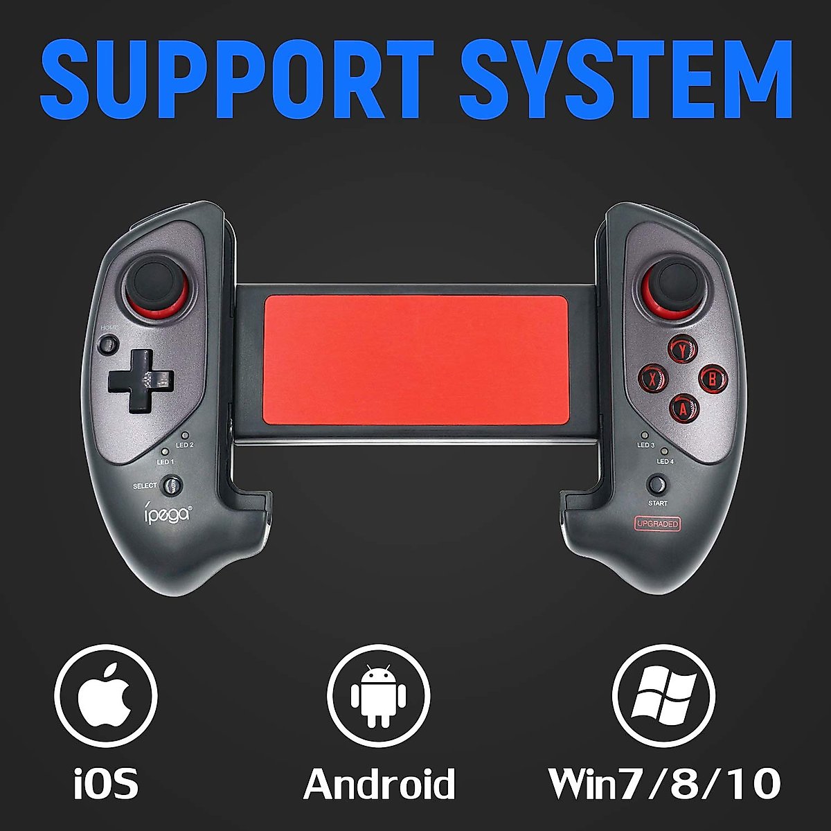Mcbazel PG-9083s Wireless 3.0 Stretching Extendable Gamepad Telescopic Game Controller Joystick Pad for 5-10 inch Android Smart Phone Tablet Windows PC (NOT for iOS)