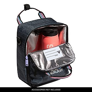 adidas Squad Insulated Lunch Bag (7L) Food Container Carry Box for Kids/Adults Discontinued, Two Tone Black/Snowglobe, One Size