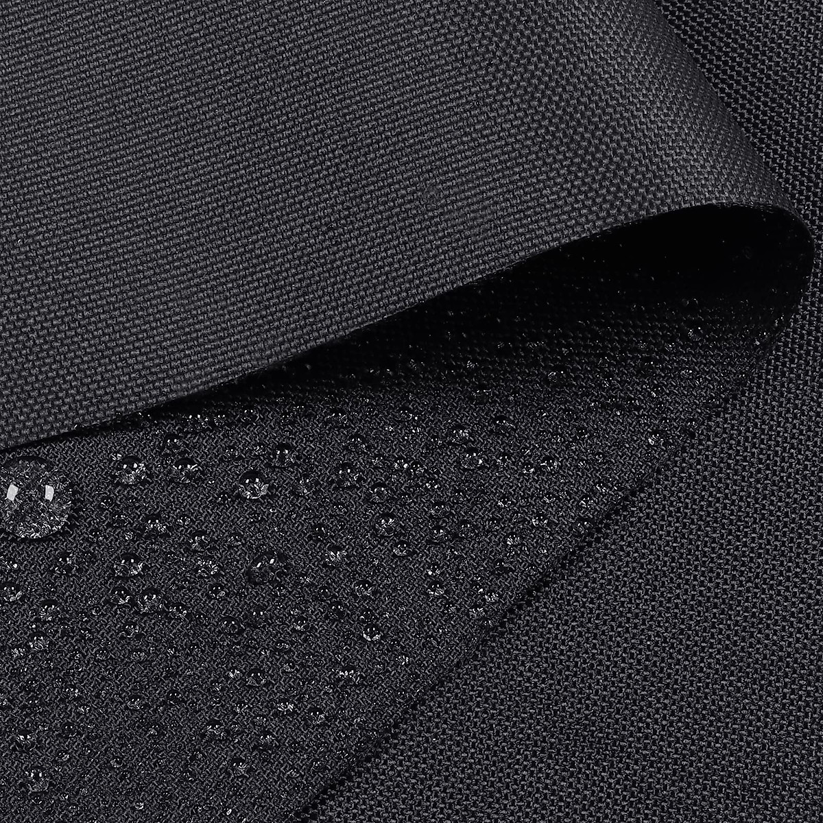 Waterproof PU Backing Canvas Fabric, Soft 600 Denier Ripstop Canvas Cordura Fabric for Outdoor/Indoor, DIY Craft, Awning, Marine, Tent, Bags, Upholstery, 60"Wide, Sold by The Yard(Black)