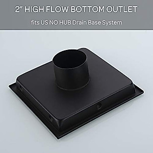 Orhemus 304 Stainless Steel Square Shower Floor Drain with Tile Insert Grate Removable Cover 6 inch Long, Matte Black Plated Finished