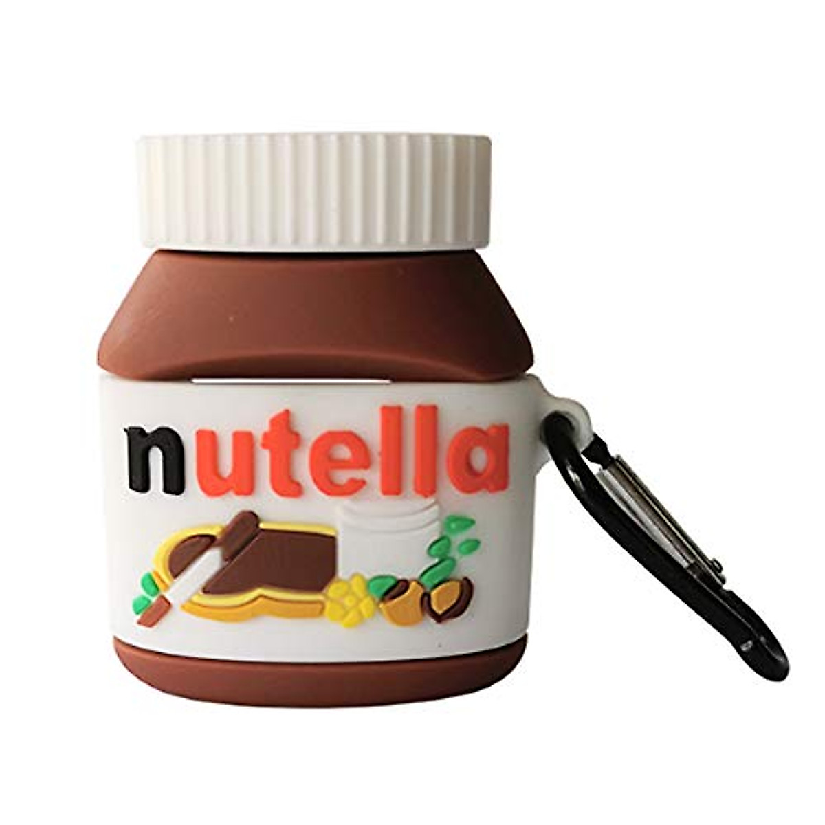 Compatible for Airpods Case 1/2 Nutella, Boys Girls Kids Teens Women Cute Kawaii Funny Skin Cover for Airpod Case Nutella, Cartoon 3D Silicone Fashion Protective Cases for Airpods 1&2 (Nutella)