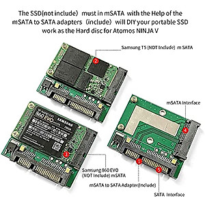 ANDYCINE Lunchbox Black Color Magnalium Case for mSATA SSD Enclosure Compatible for Samsung T5 Compatible for Atomos Ninja V ,V+
