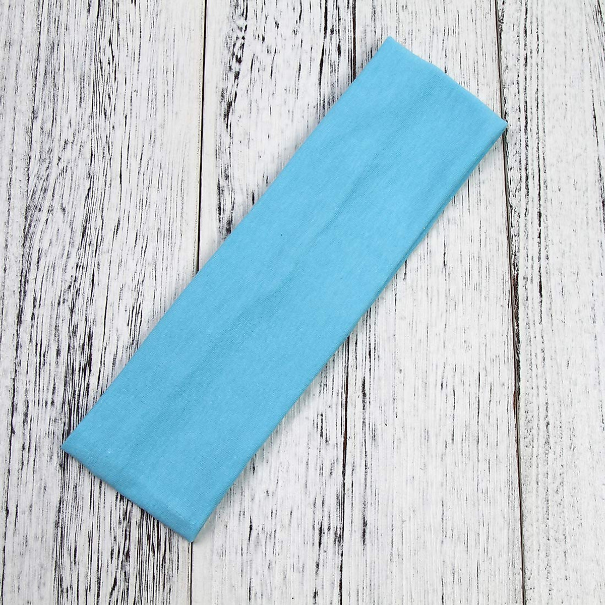 Headbands Hairband Cotton Soft and Stretchy Elastic Solid Color 12 Pcs Per Lot (Black) Middle