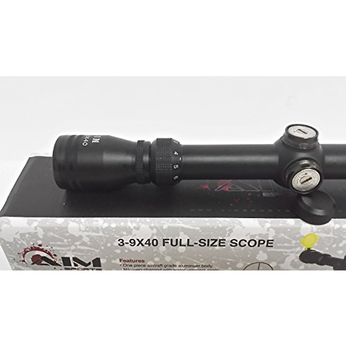 AIM SPORTS 3-9X40 P4 Sniper Scope with Flip-Up Lens and Rings