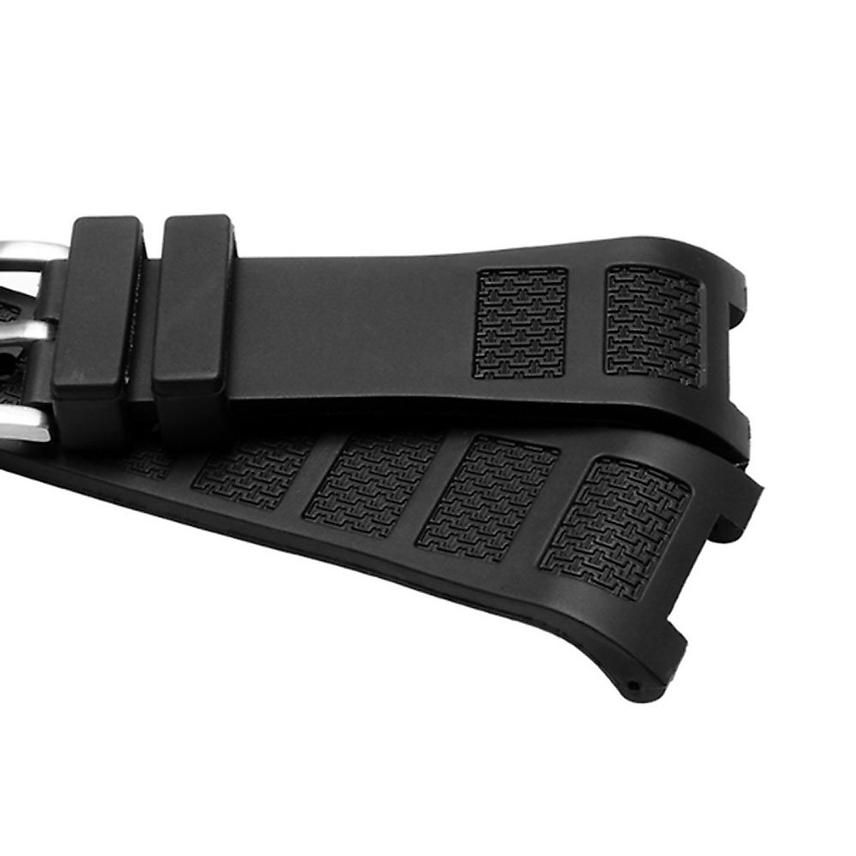 30x16mm Black Concave Lug Rubber Silicone Watch Band Strap Fits for IWC IWC500501 (Black buckle)
