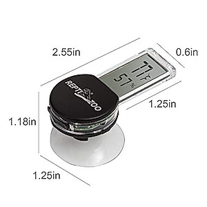 REPTI ZOO Reptile Terrarium Thermometer Hygrometer Digital Display Pet Rearing Box Reptiles Tank Thermometer Hygrometer with Suction Cup